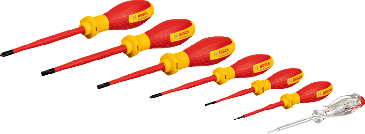 VDE Screwdriver Set SL/PH 7pc Combo Kit | Bosch Professional