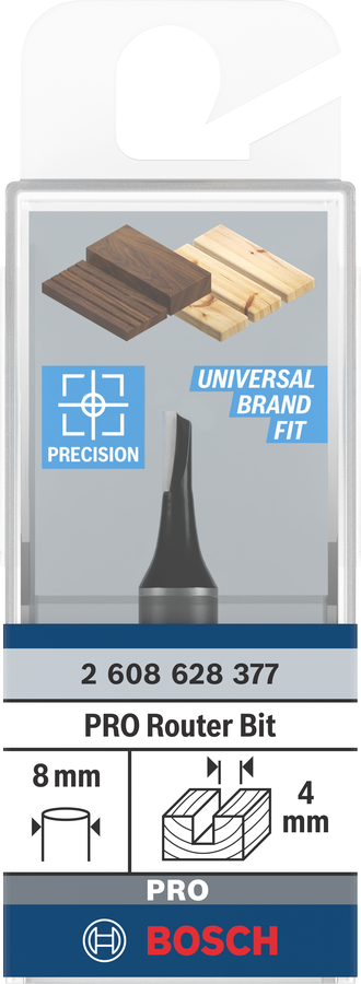 PRO Router Bit Straight, One Flute - Bosch Professional